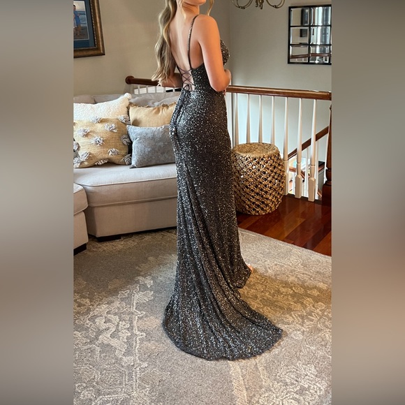 Sherri Hill | Dresses | Sherri Hill Size 2 Prom Dress Color Gunmetal ...